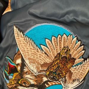 Jackets & Coats | Mens Hawk Patch Bomber Jacket Large Patch Design Flat ...
